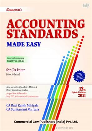 Accounting Standards Made Easy For Ca Inter (New Syllabus) 2021, CA ...