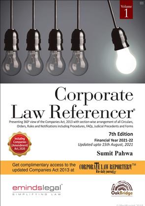 Corporate Law Referencer Set of 2 Volumes 2021 Edition, Corporate Law ...