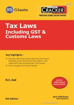 Cracker Tax Laws Including Gst And Customs Laws For Cs Executive June ...