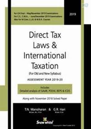 Direct Tax Laws & International Taxation 2019 Edition, CA Final Books ...