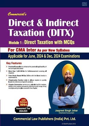 Direct and Indirect Taxation (DITX) Model-1 Direct Taxation with MCQs, CMA-Intermediate Books ...