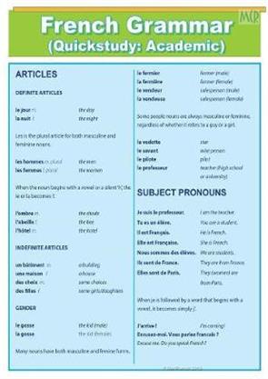 French Grammar Quick Study Academic, Teaching, Speedy Publishing LLC