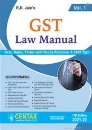 Gst Law Manual 2021-22 (2 Volumes), GST Books, Centax Publication Pvt Ltd