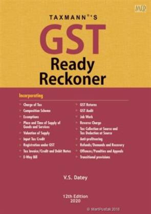 Gst Ready Reckoner 12Th Edition 2020, GST Books, Taxmann Publications