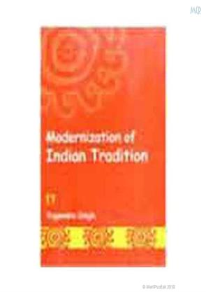 Modernization Of Indian Tradition, Information Book, Rawat Publications