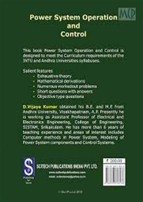 Power System Operation And Control, Electronics / Electrical ...