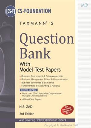 Question Bank With Model Test Papers For Cs Foundation, CS Foundation ...