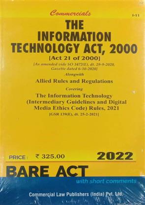 The Information Technology Act 2000 Edition 2022, BARE ACTS Books ...