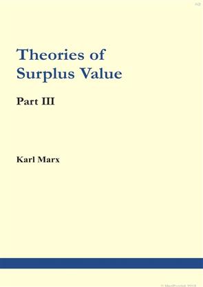 Theories Of Surplus Value Part Iii, Economics, Aakar Books
