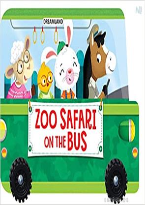 Zoo Safari on the Bus A Shaped Board book with Wheels, Picture Book ...